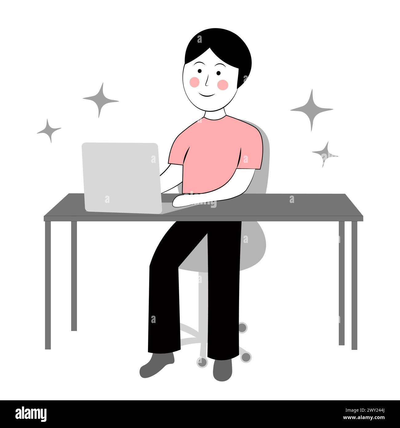 Boss sitting table in Stock Vector Images - Alamy