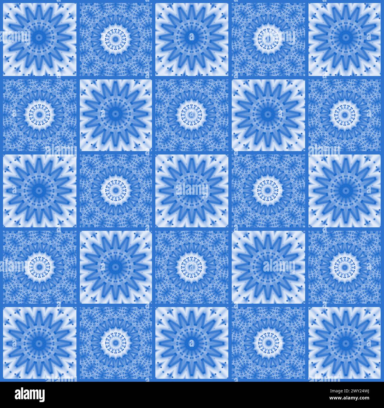 Blue square pattern wallpaper hi-res stock photography and images - Alamy