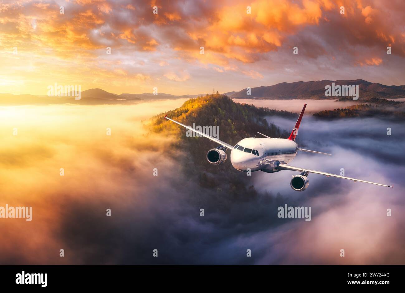 Passenger in plane view over mountains hi-res stock photography and ...