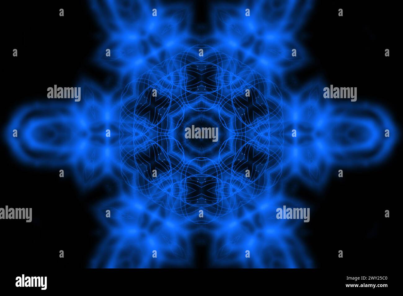 Bright abstract blue light pattern on black background Stock Photo - Alamy