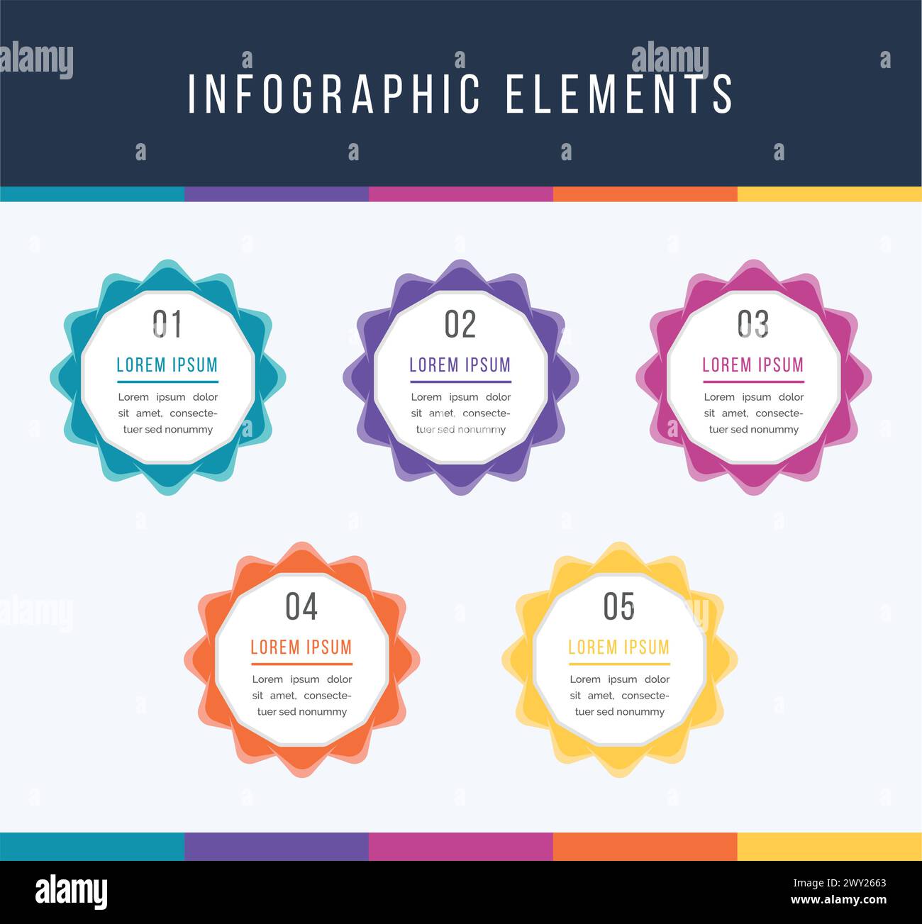 Infographics 5 Objects circle elements for business information design ...