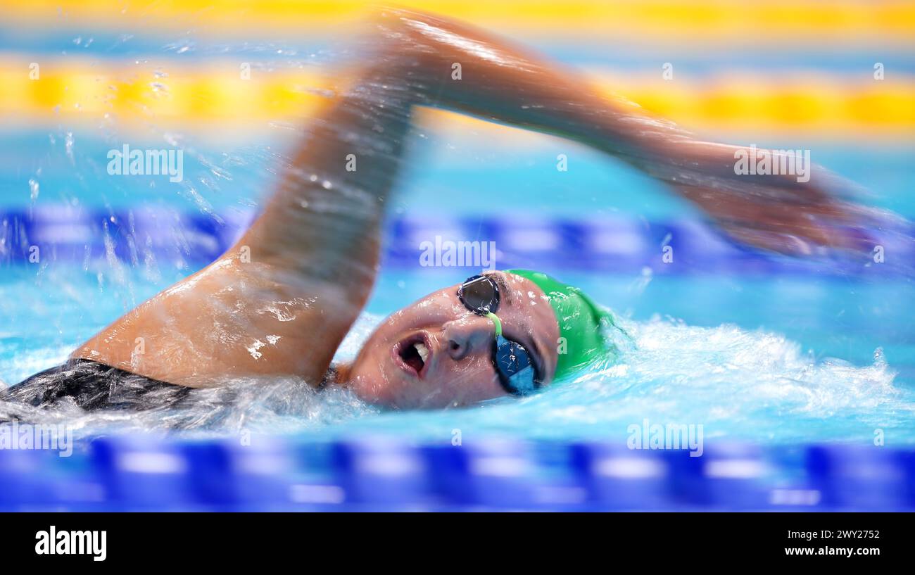 Ella Dyson in action during the Women's 1500m Freestyle on day two of ...