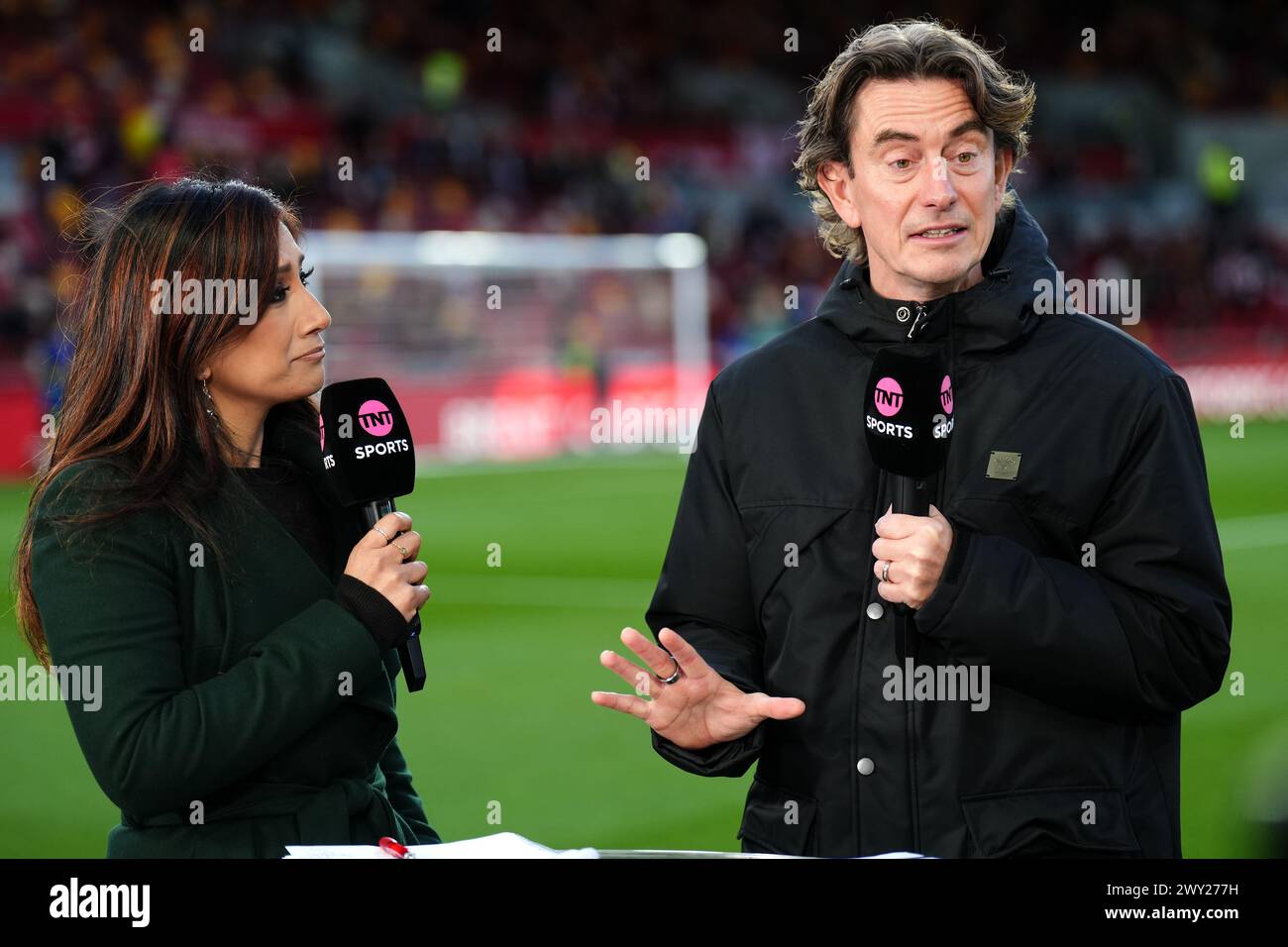 TNT Sports presenter Reshmin Chowdhury interviews Brentford manager ...