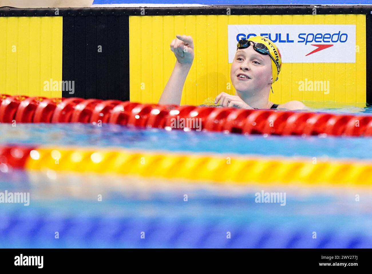 Amelie Blocksidge after winning the Women's 1500m Freestyle on day two ...