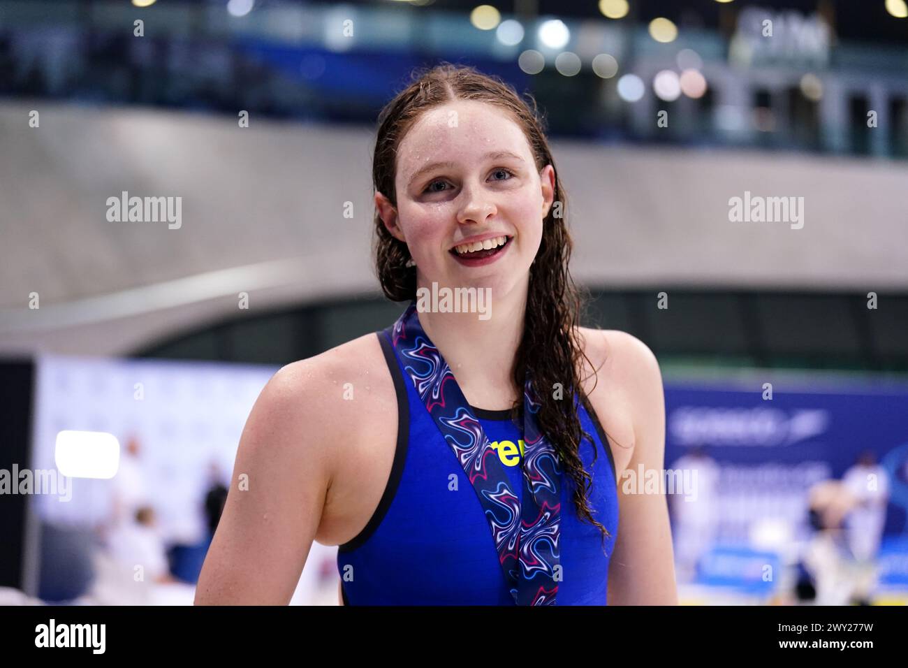 Amelie Blocksidge after winning the Women's 1500m Freestyle on day two ...