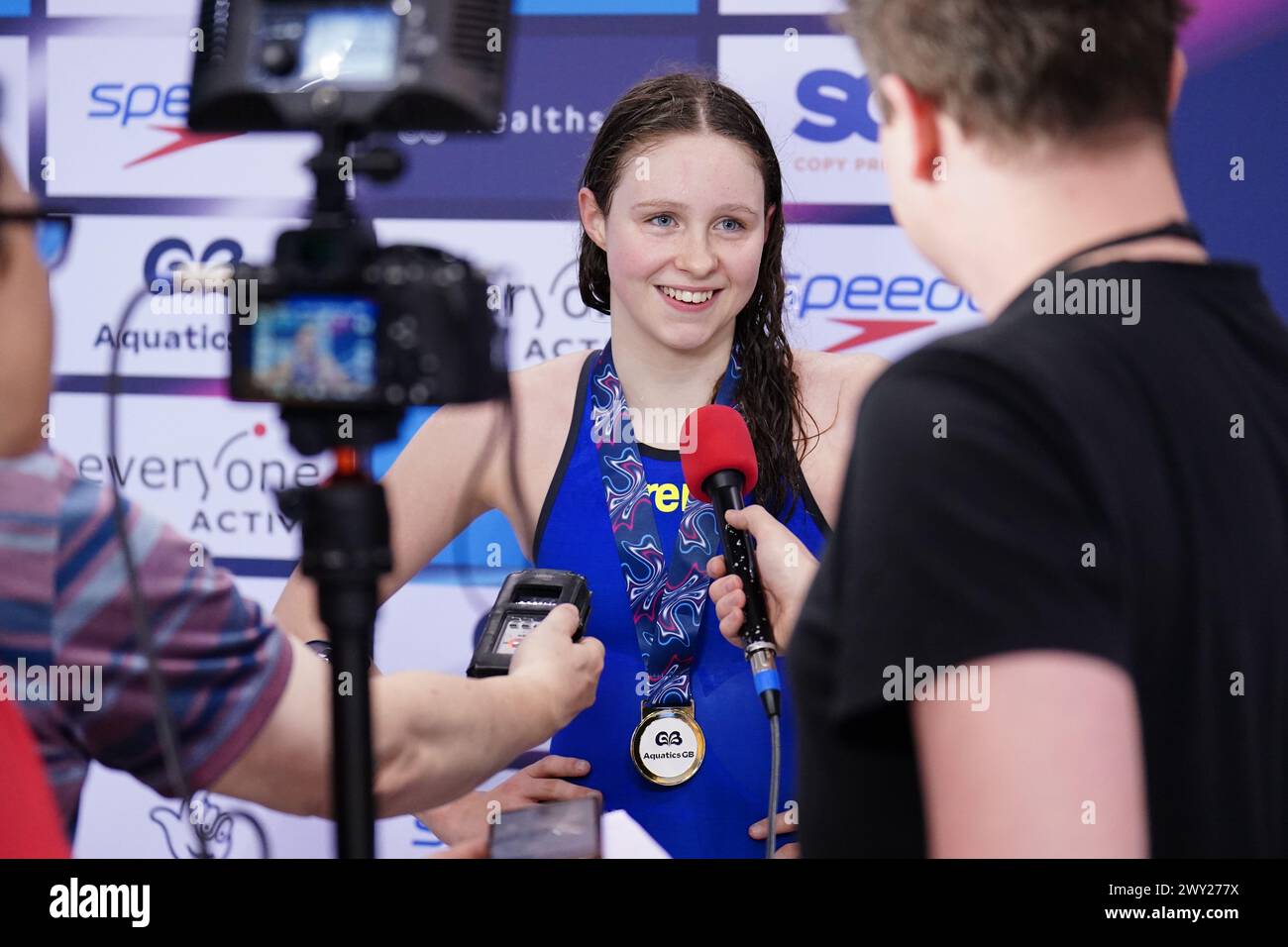 Amelie Blocksidge after winning the Women's 1500m Freestyle on day two ...