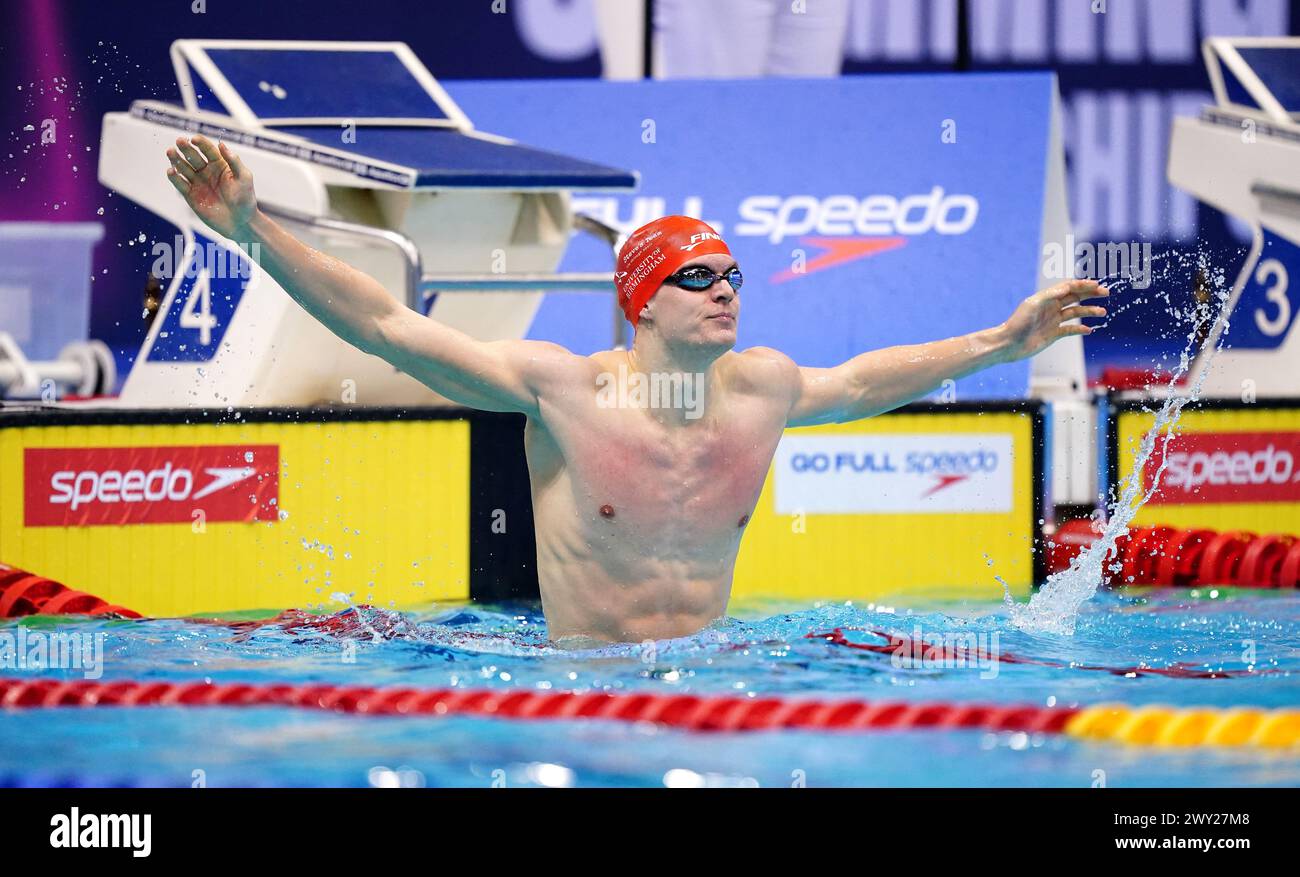 Oliver Morgan after winning the Men's 100m Backstroke Paris Final on ...