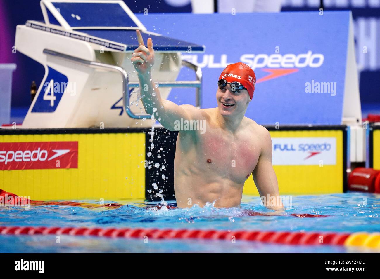 Oliver Morgan after winning the Men's 100m Backstroke Paris Final on ...