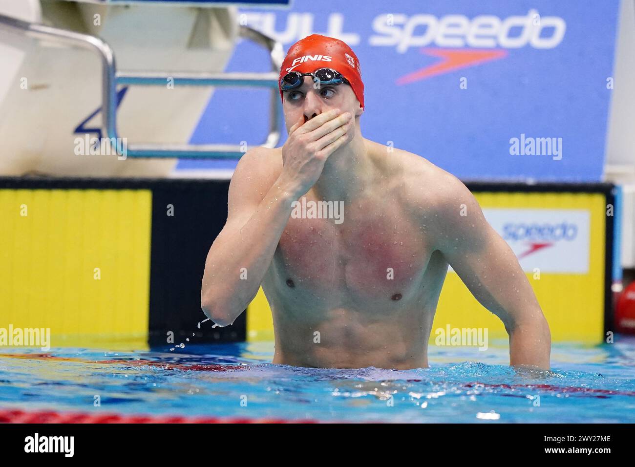 Oliver Morgan after winning the Men's 100m Backstroke Paris Final on ...