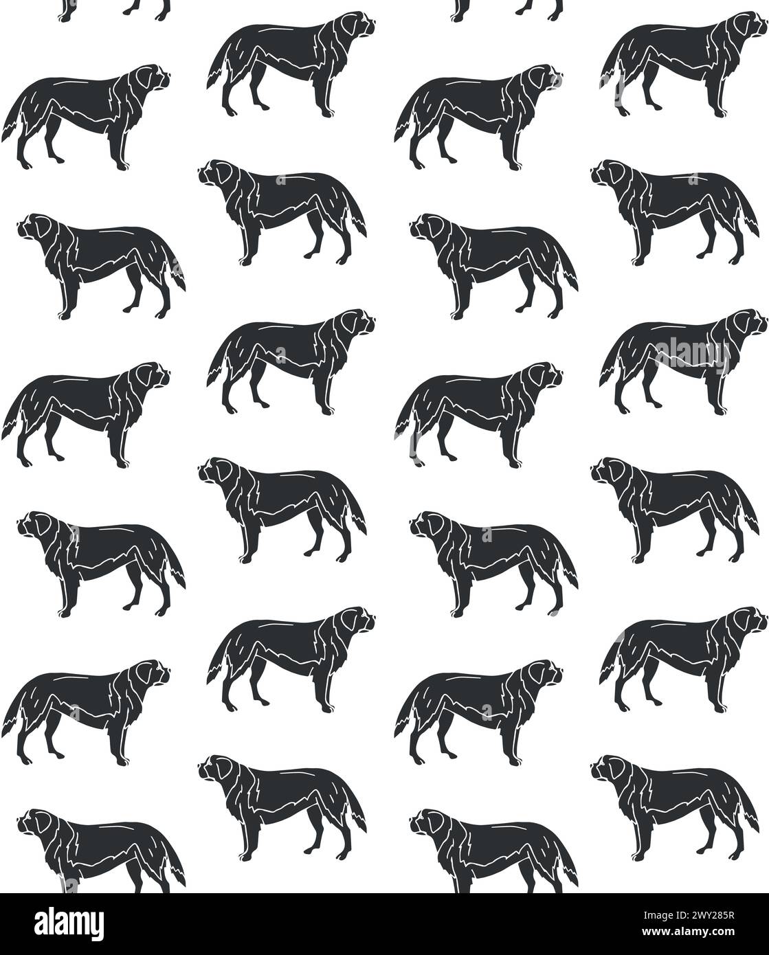 Vector seamless pattern of Saint Bernard dog Stock Vector Image & Art ...