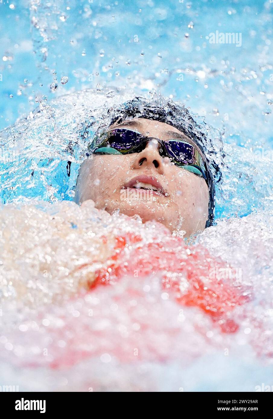 Alice Tai in action during the Women's 100m Backstroke Paris Final on ...