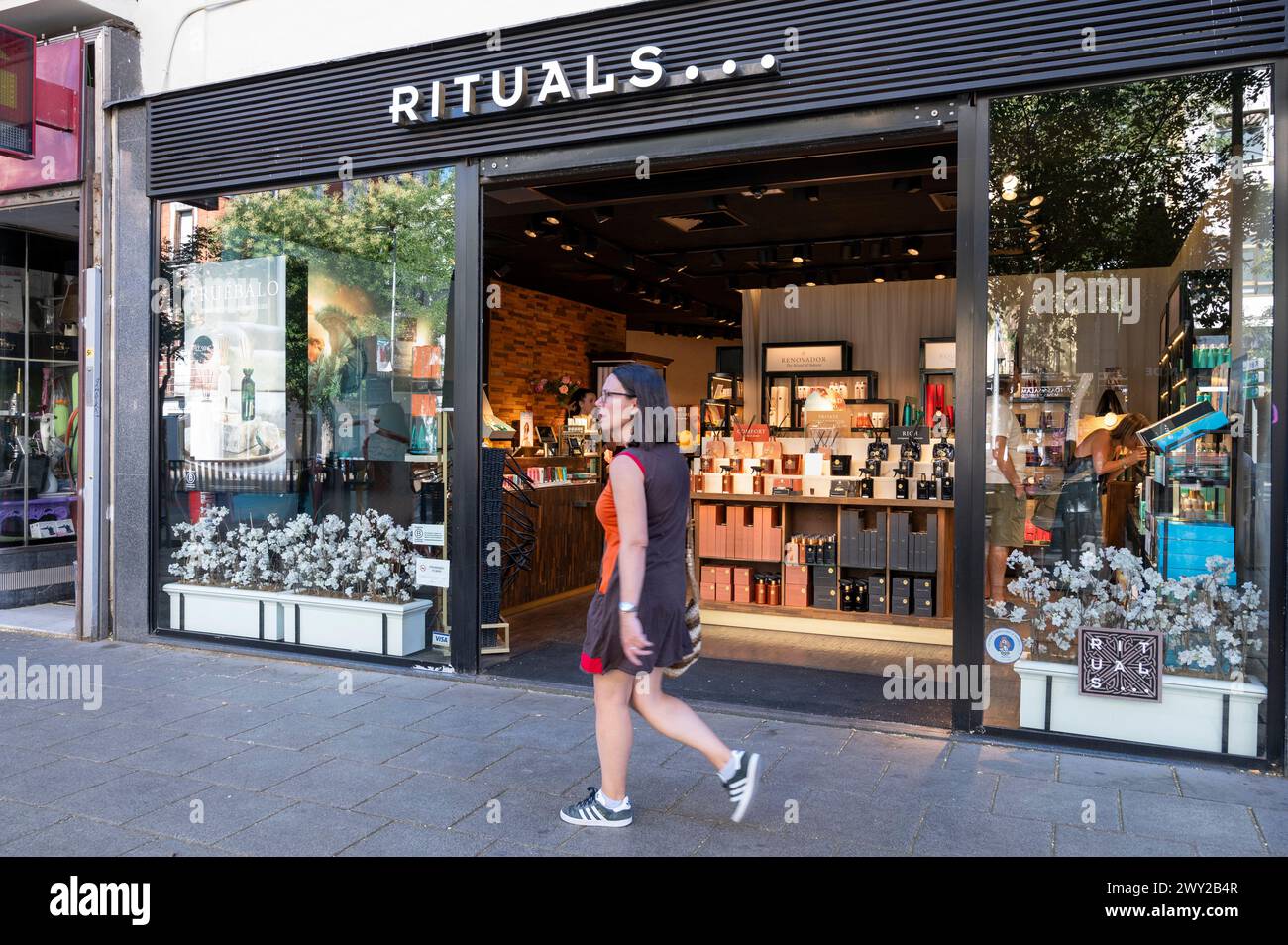 Madrid, Spain. 03rd Apr, 2024. A pedestrian walks past the Dutch ...