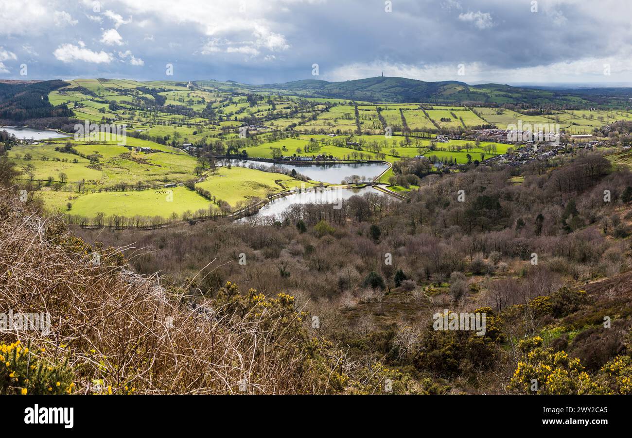 A multi image panorama taken from the peak of Tegg's Nose Country Park ...
