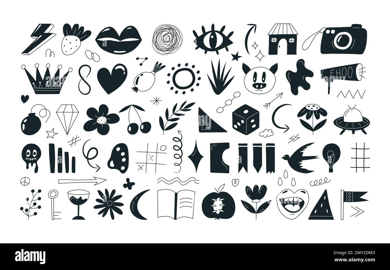 Collection of retro groove elements Stock Vector Image & Art - Alamy