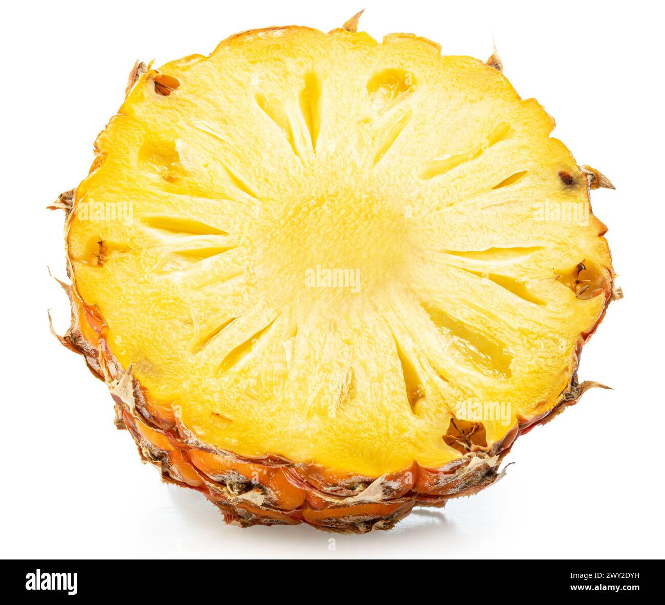 Ripe pineapple and pineapple slices isolated on white background. File ...