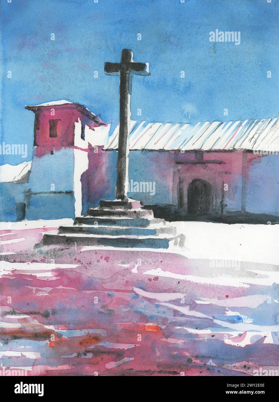 Watercolor machu picchu hi-res stock photography and images - Alamy