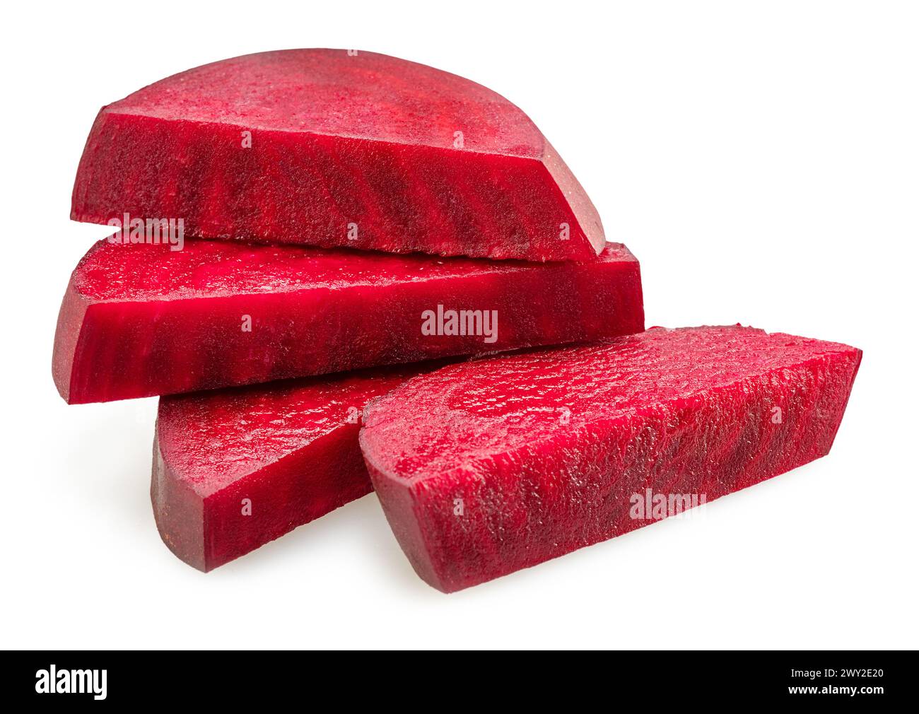 Red beetroot slices isolated on white background. File contains ...