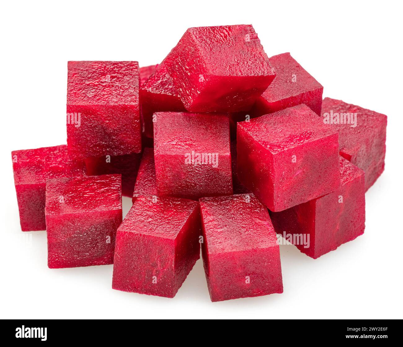 Raw red beetroot cubes isolated on white background Stock Photo - Alamy
