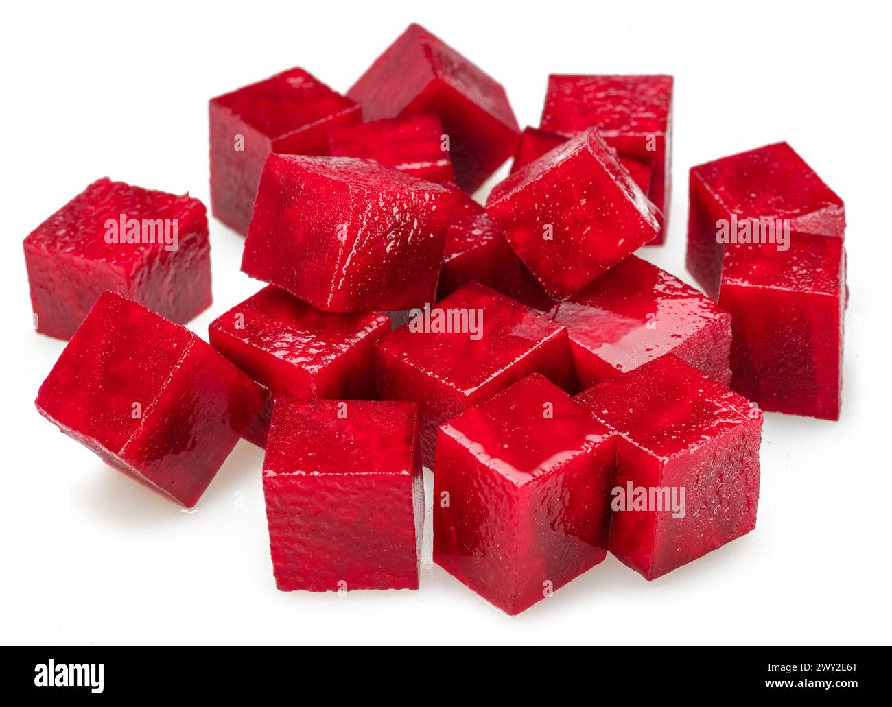 Raw red beetroot cubes isolated on white background Stock Photo - Alamy