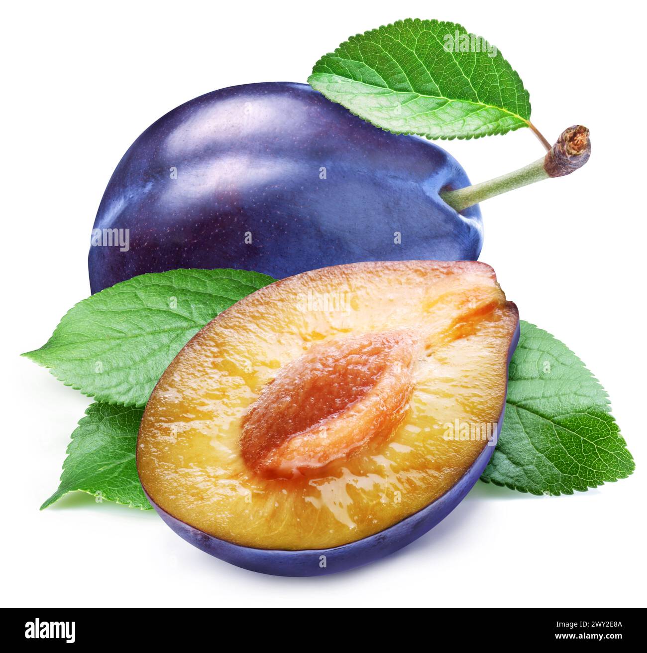Half of plum hi-res stock photography and images - Alamy