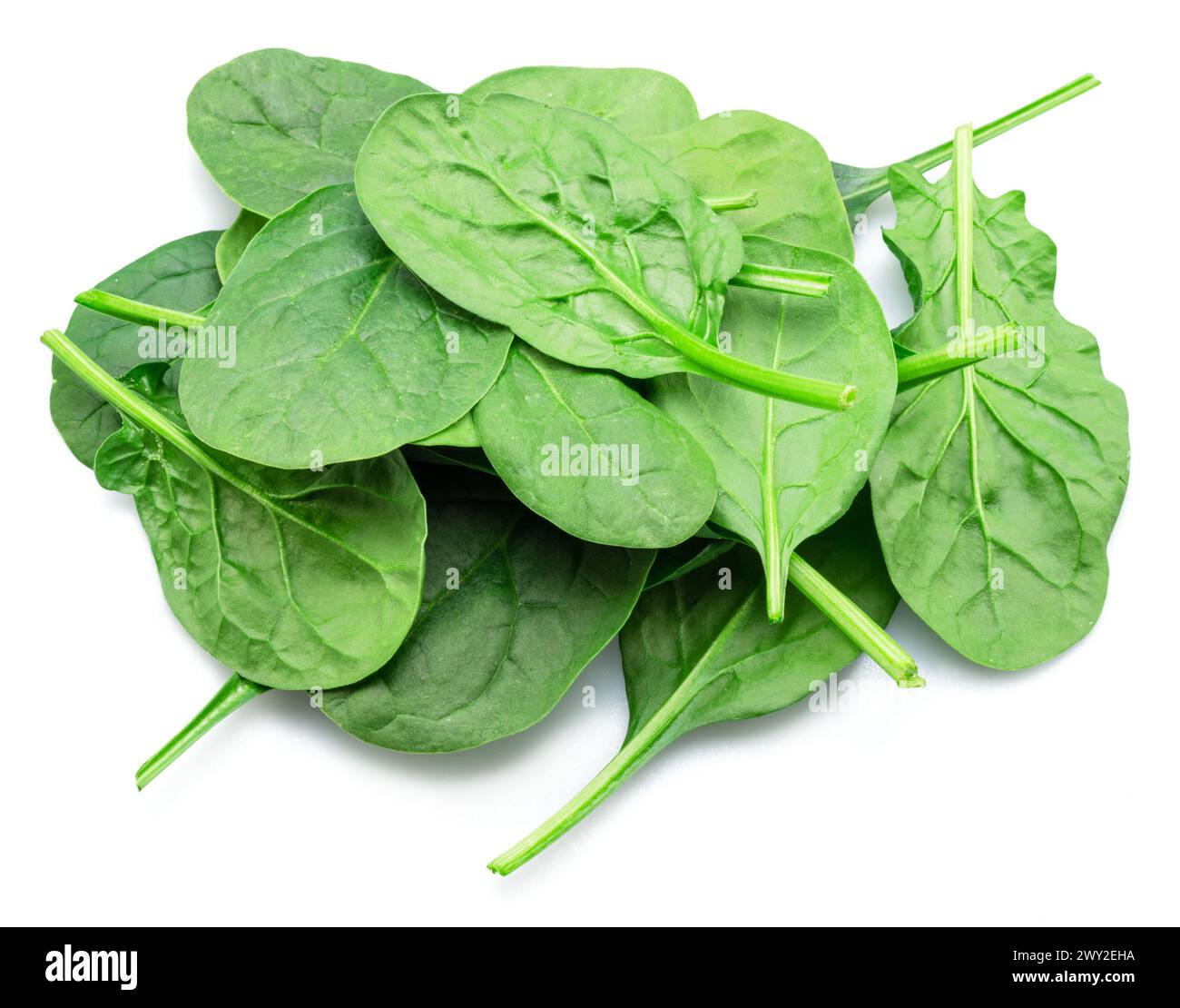 Spinach leaves isolated on white background Stock Photo - Alamy