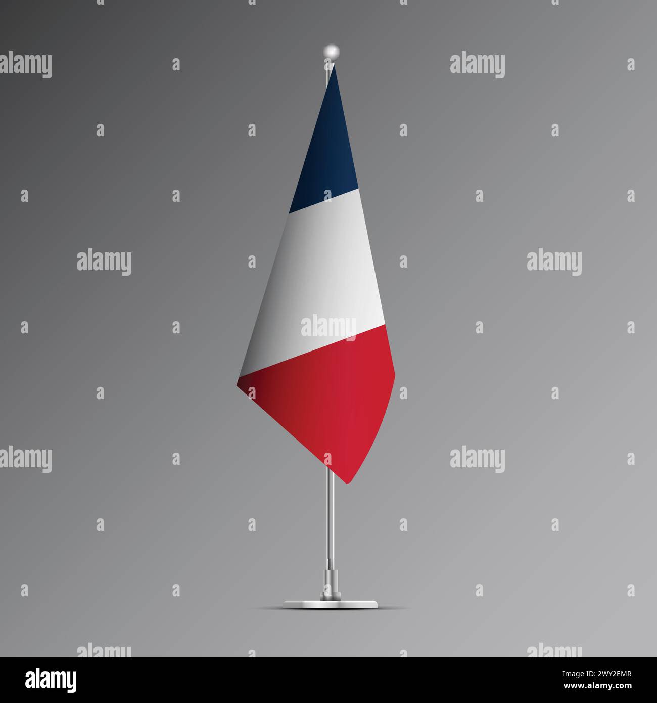 3D realistic flag of France on steel pole Stock Vector Image & Art - Alamy
