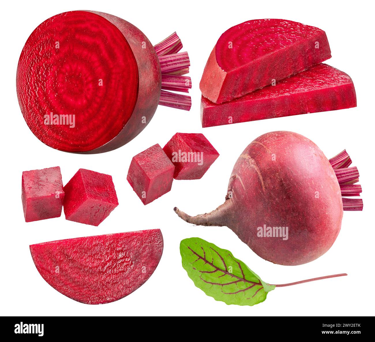 Set of beetroot slices and beetroot cuts on white background. File ...