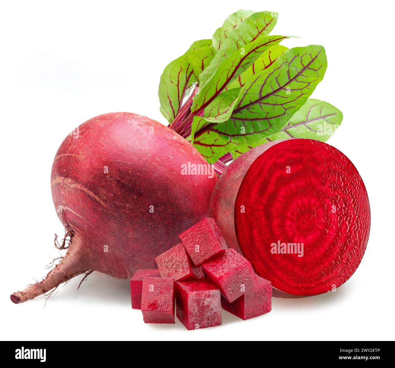 Red beetroot and beetroot cross section isolated on white background ...