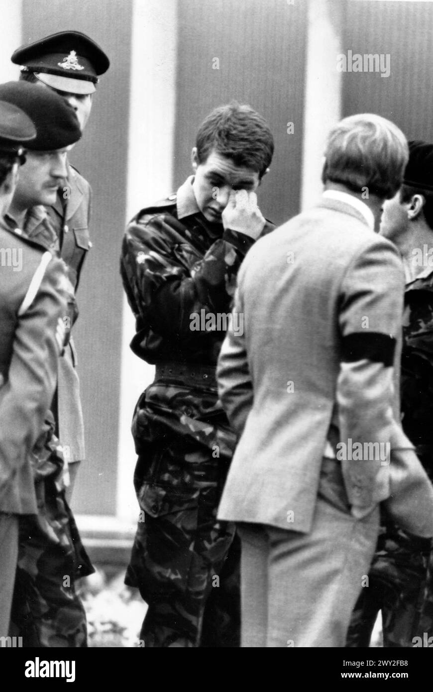 A SOLDIER SHEDS A TEAR AT THE FUNERAL OF SOLDIER STEPHEN CUMMINS ...