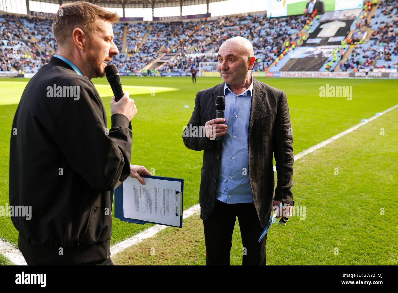 Former Coventry City player Micky Gynn during the Sky Bet Championship ...
