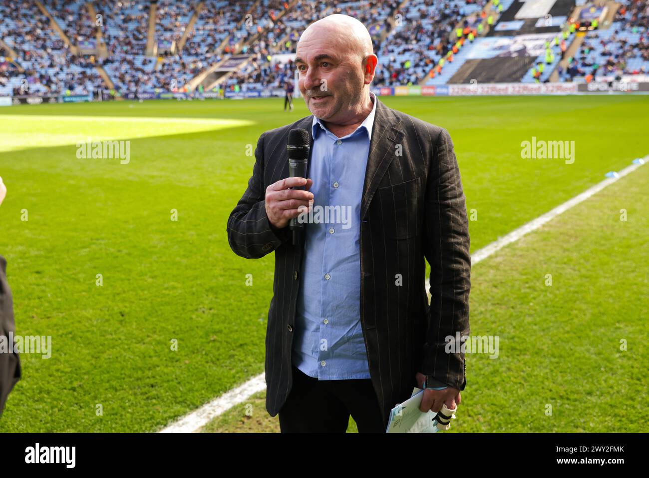 Former Coventry City player Micky Gynn during the Sky Bet Championship ...
