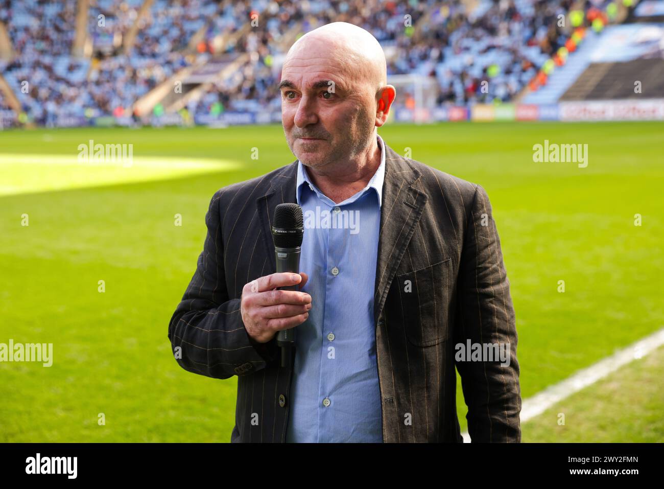 Former Coventry City player Micky Gynn during the Sky Bet Championship ...