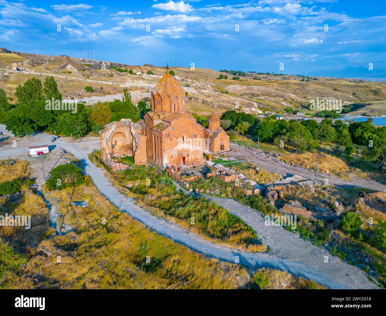Aerial view red church ruins hi-res stock photography and images - Alamy