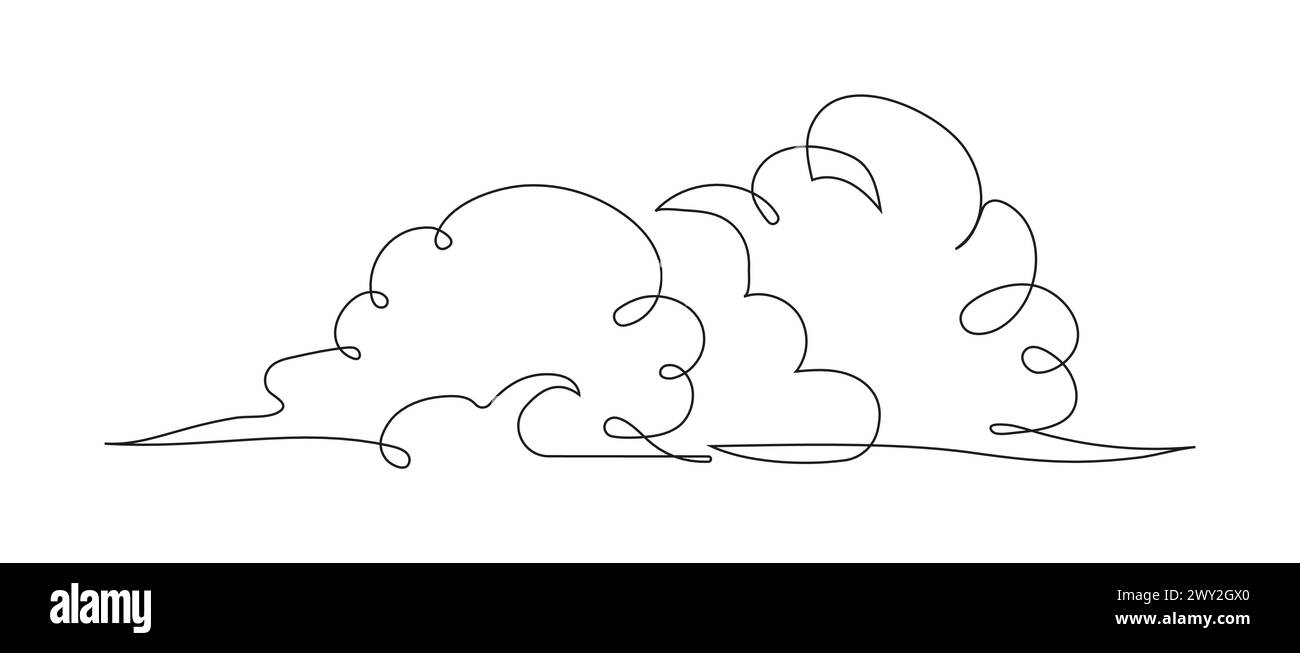 Continuous Line Drawing Clouds