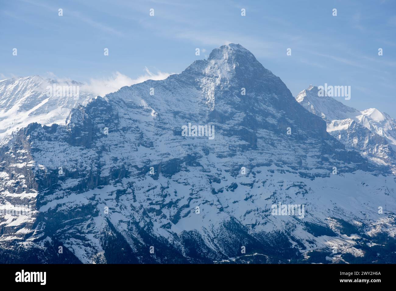 Wetterhorn and Mattenberg in spring, Grindelwald, Berner Oberland ...
