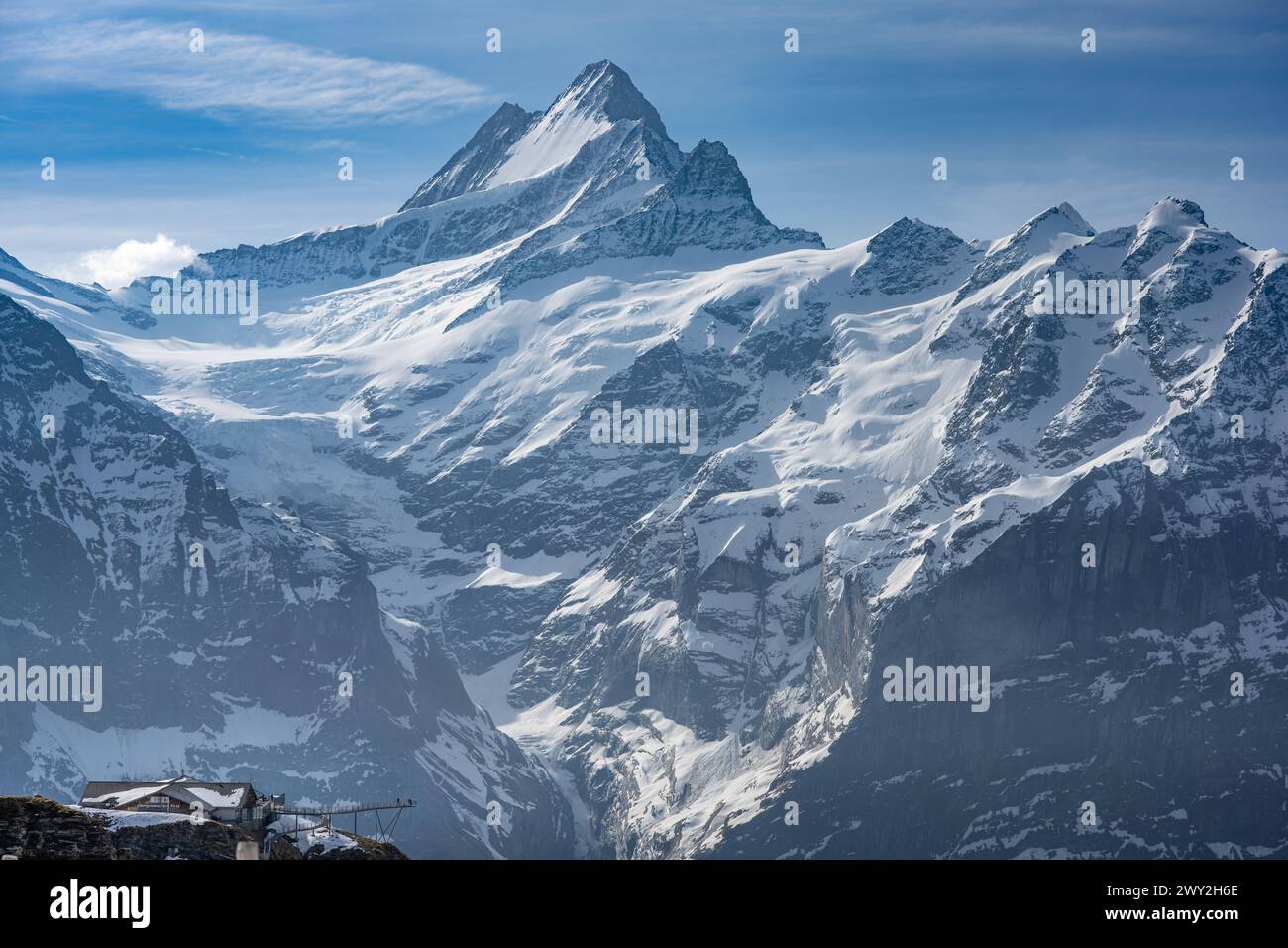 Wetterhorn and Mattenberg in spring, Grindelwald, Berner Oberland ...