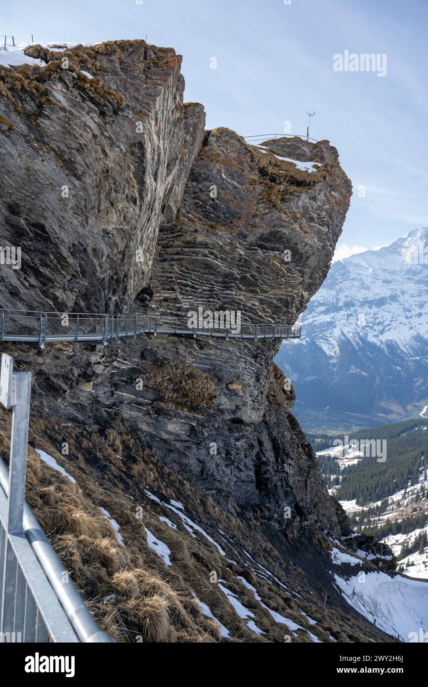 Grindelwald first, Switzerland First Cliff Walk viewing platform on the ...