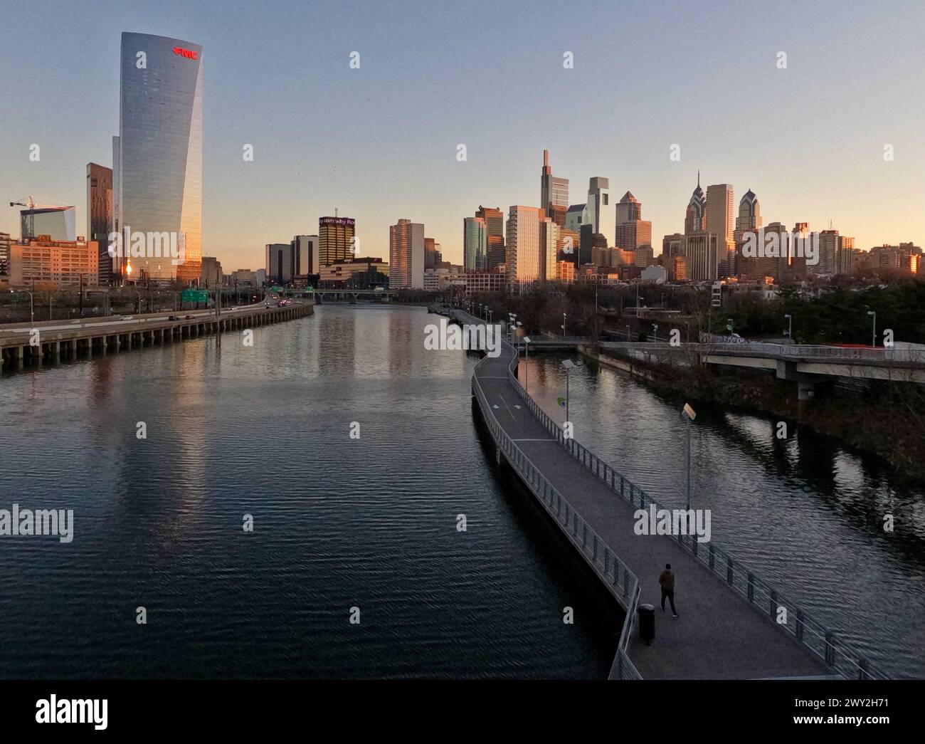 The towers of Center City and University City in Philadelphia rise ...