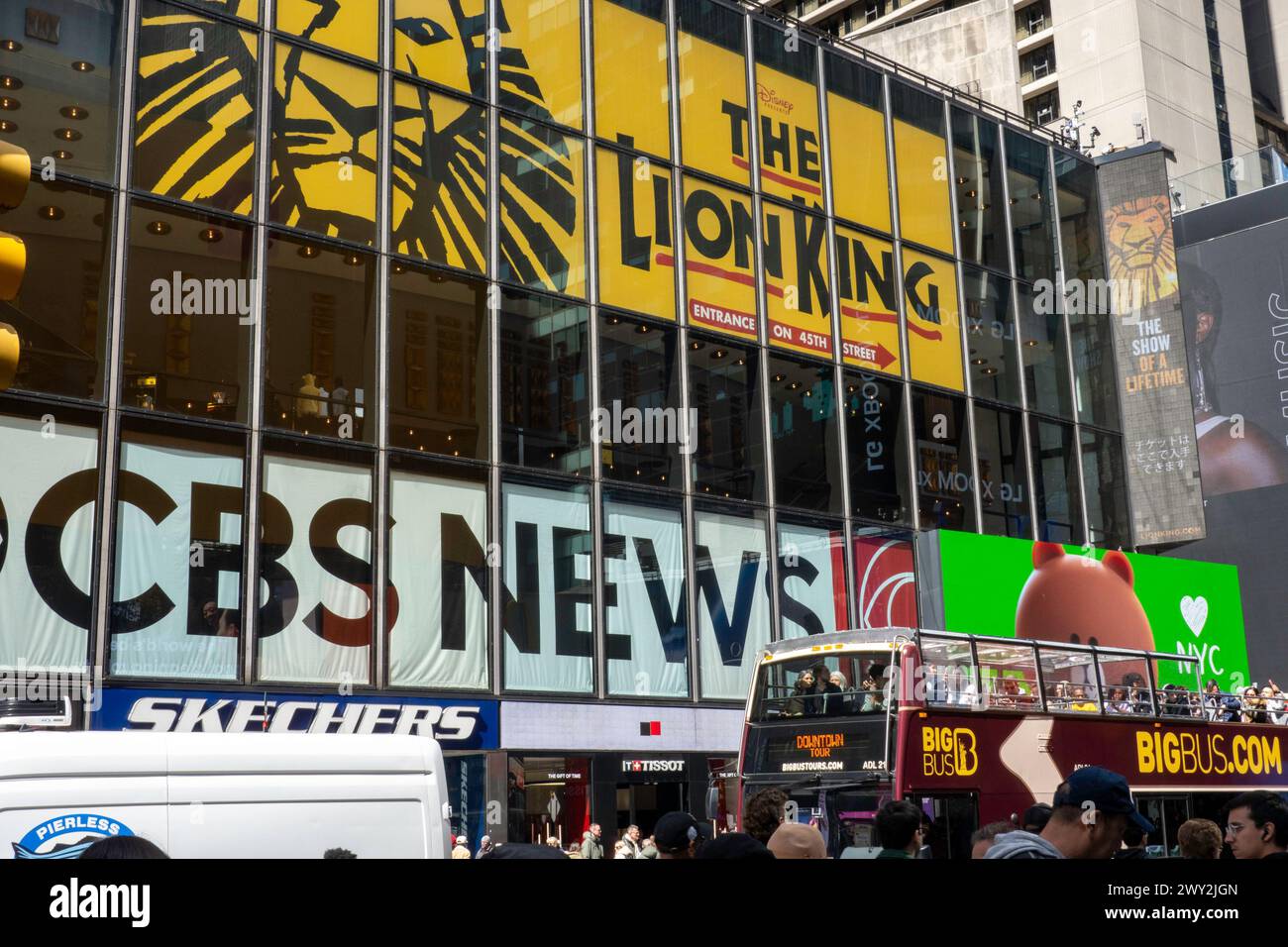 The broadcast studio for CBS News is located in Times Square, 2024, New ...