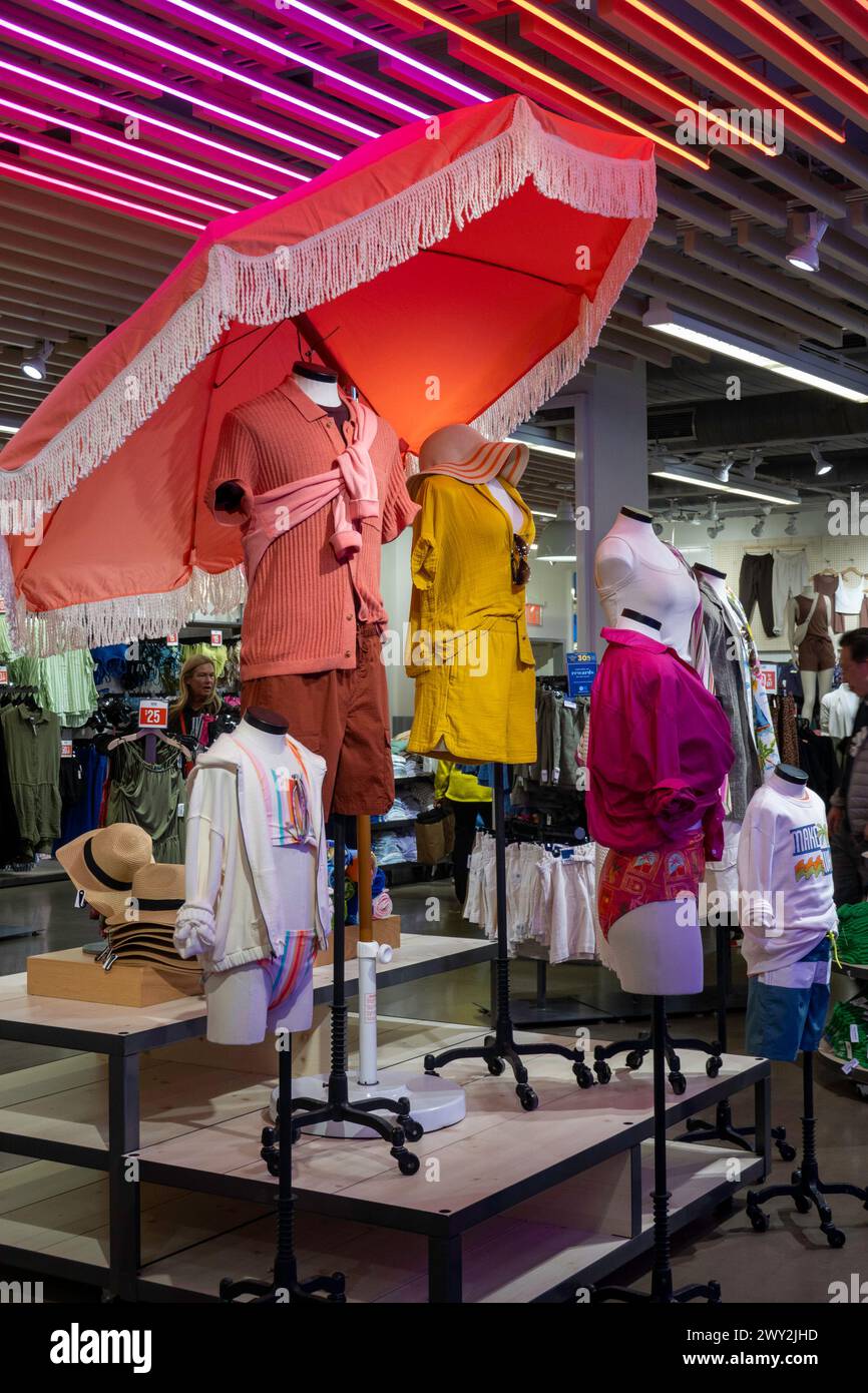 The Old Navy store in Times Square offers a range of bright fashion ...