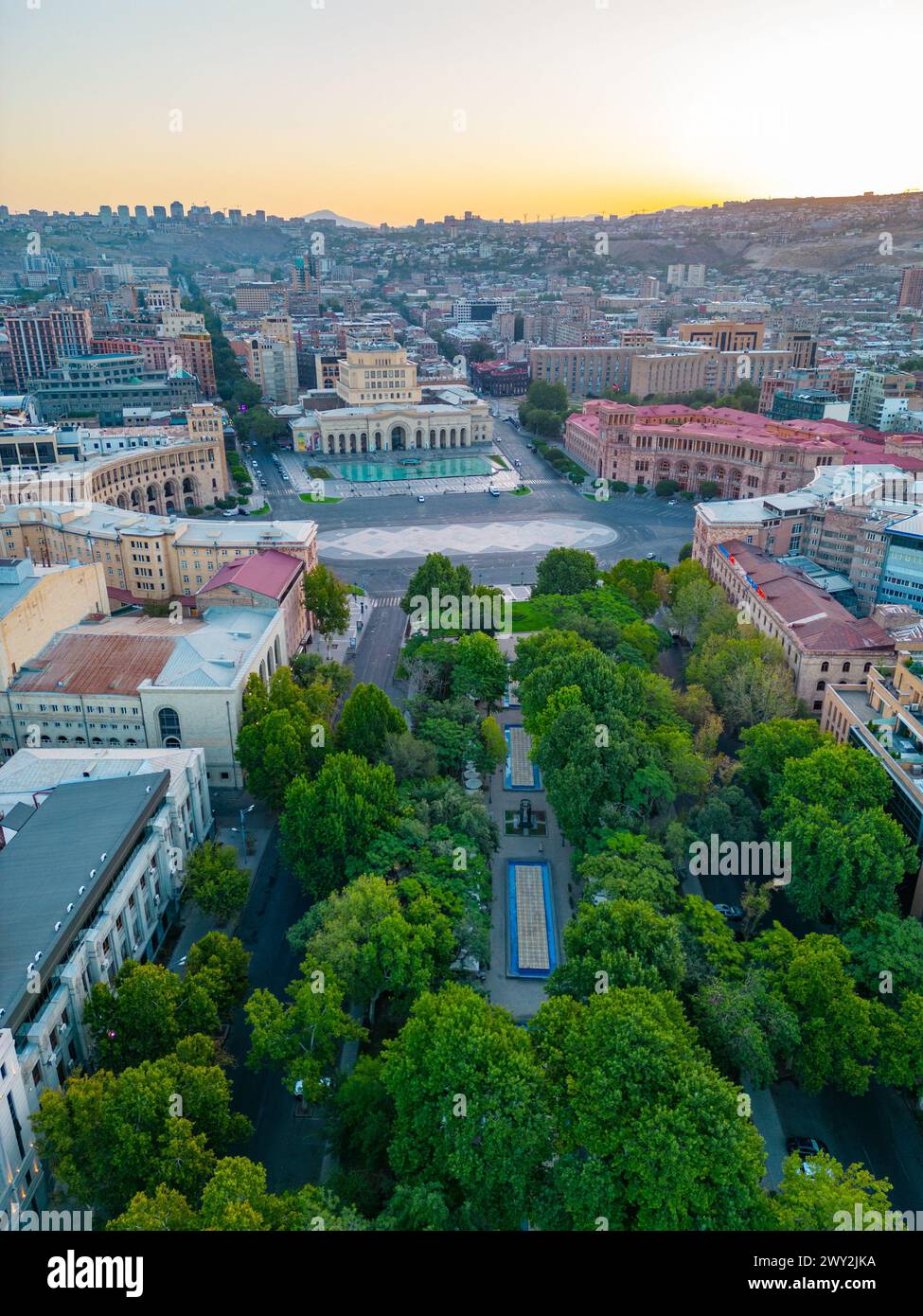Panorama view of the Republic square in Yerevan, Armenia Stock Photo ...