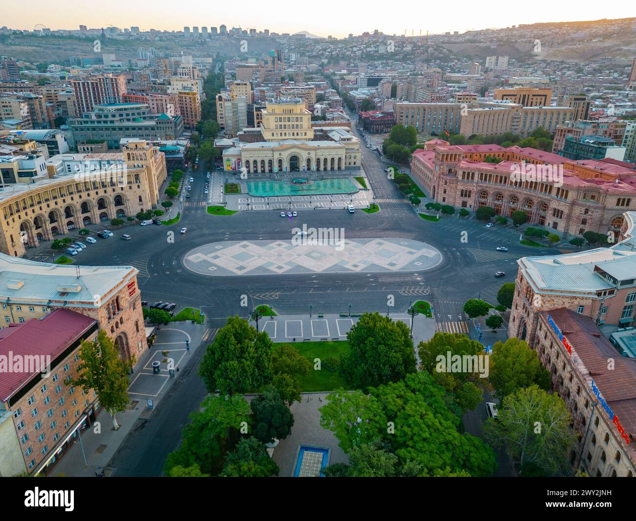 Panorama view of the Republic square in Yerevan, Armenia Stock Photo ...