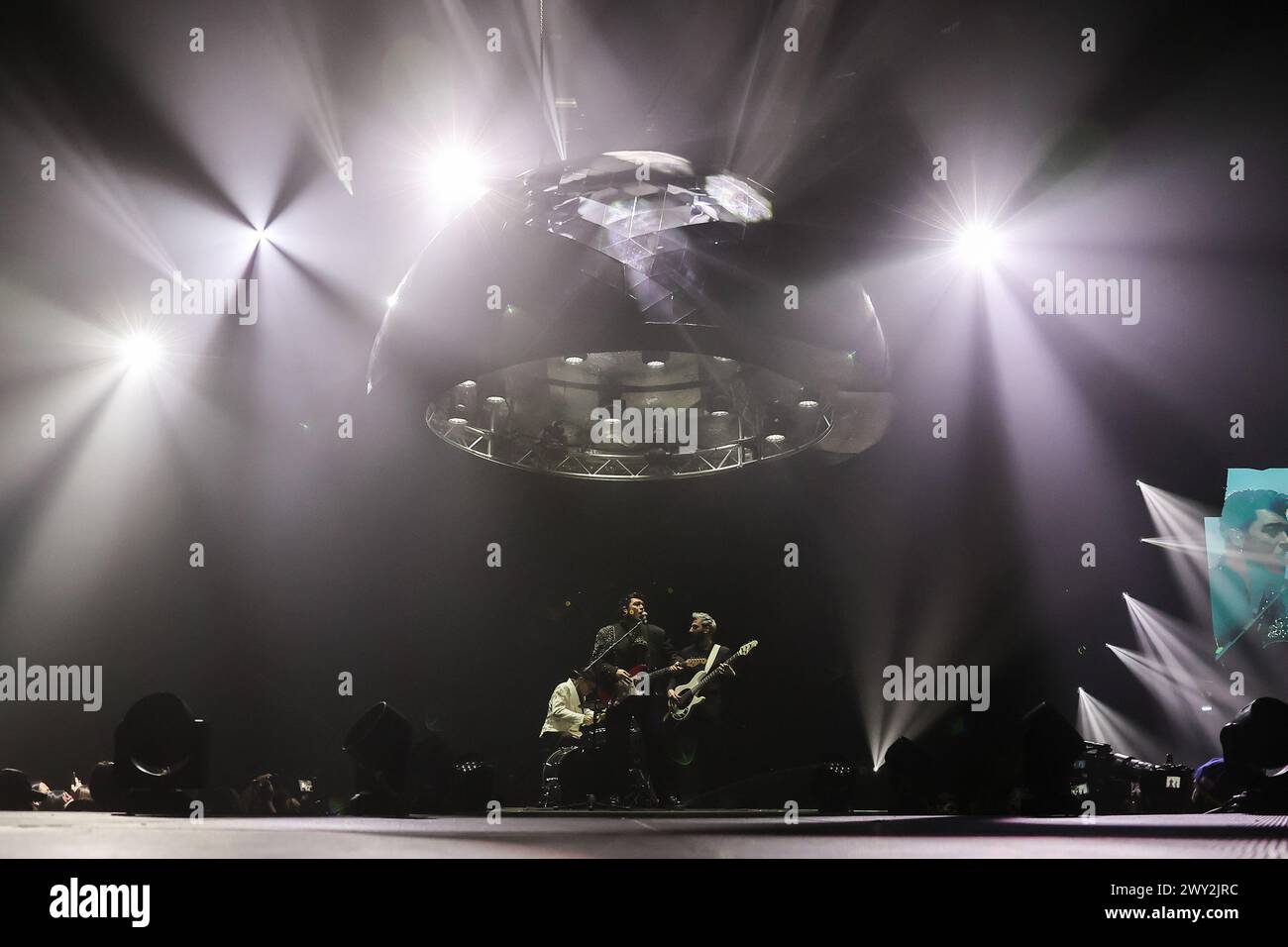 Milan, Italy. 03rd Apr, 2024. The Kolors band performs live on stage ...