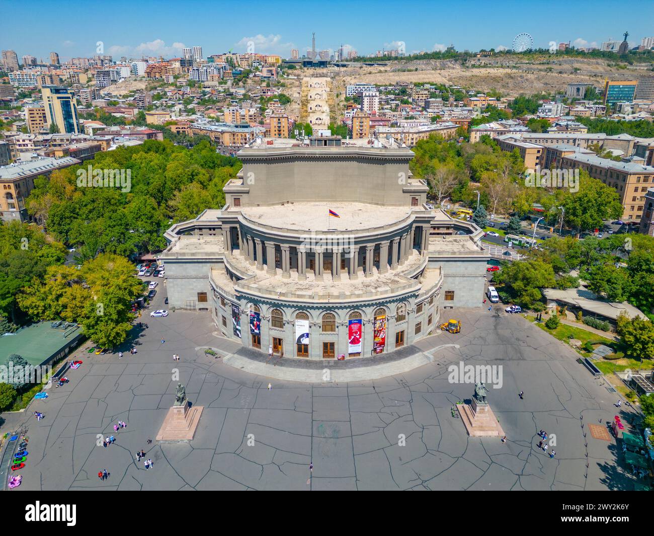 Panorama view of Armenian National Opera and Ballet Theatre in Yerevan ...