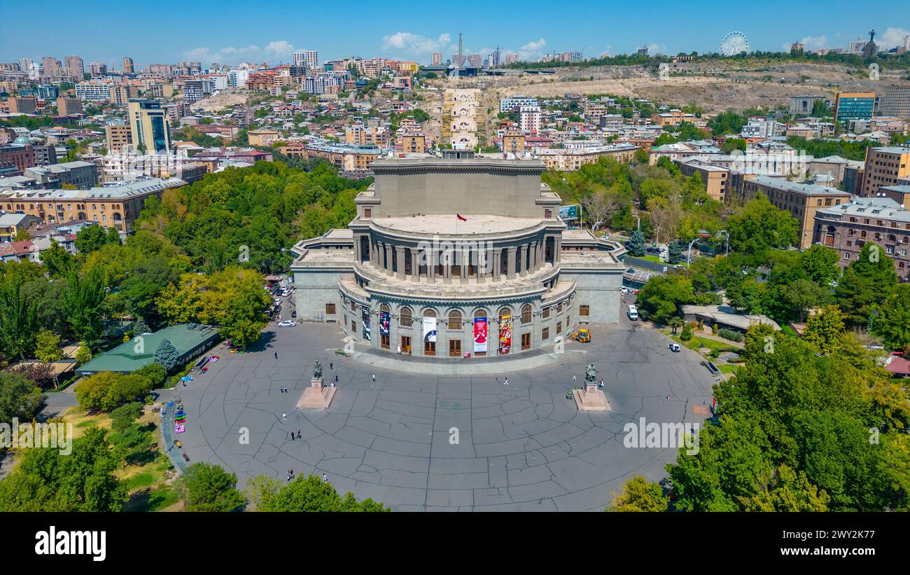 Panorama view of Armenian National Opera and Ballet Theatre in Yerevan ...