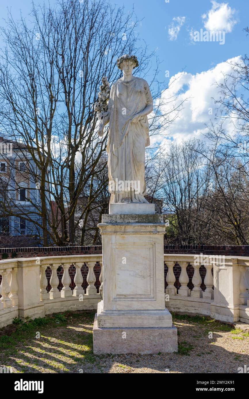 Turin, Piedmont, Italy - April 1, 2024: One of the many statues that ...