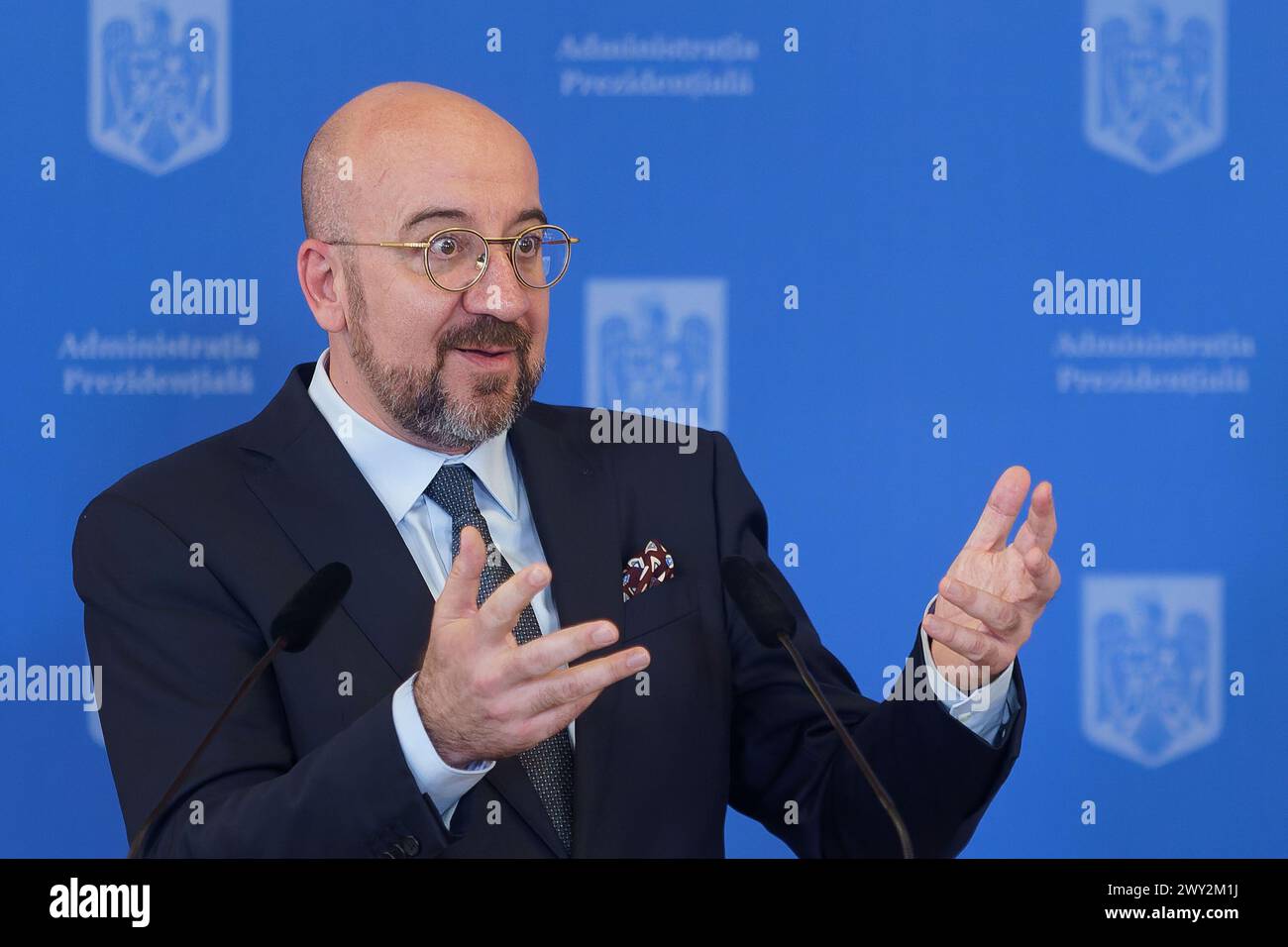 Bucharest, Romania. 3rd Apr, 2024: Charles Michel, the President of the ...