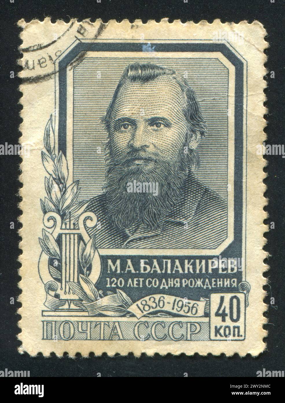 RUSSIA - CIRCA 1956: stamp printed by Russia, shows M. A. Balakirev ...
