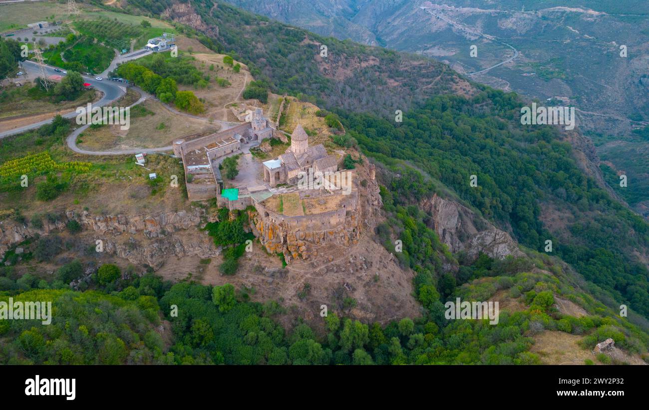 Sunset view of Tatev Monastery in Armenia Stock Photo - Alamy