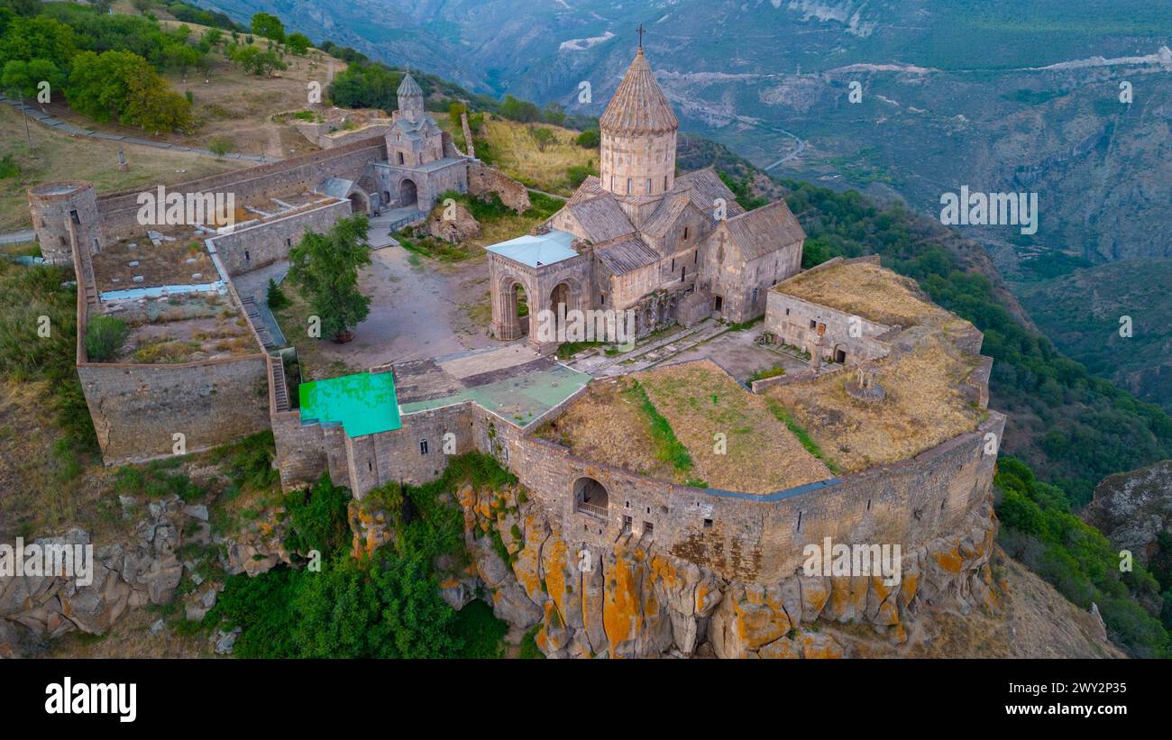 Sunset view of Tatev Monastery in Armenia Stock Photo - Alamy